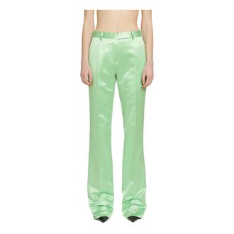 Tom Ford Gewaschene Baumwollseidenmischung Duchesse Tailored Straight Pants - - Trousers - Damen - Gr&uuml;n - 3XS