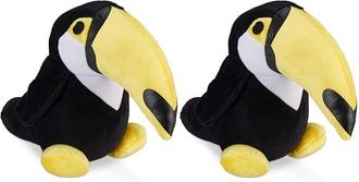 Relaxdays T&uuml;rstopper Tukan, f&uuml;r Boden, Stoff weich, dekorativer T&uuml;rpuffer innen, 1 kg schwer, 20 cm hoch, 50% Polyester, Schwarz, Gelb, Wei&szlig;, 1 St&uuml;ck (Packung m