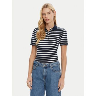 Tommy Hilfiger Poloshirt 1985 WW0WW43225 Dunkelblau Slim Fit