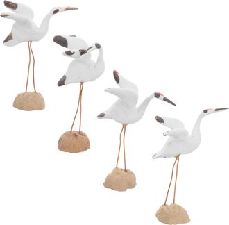 Artibetter 4 St&uuml;ck Wei&szlig;er Aus Keramik Miniatur-vogelkranich Kranmodell Bonsai Miniatur-kran-Figur Tier-sammelfigur Kleine Kranichfiguren Aquarium-dekor Wohnkultu