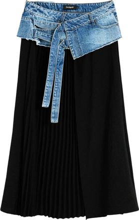 Desigual Femme, Jupes, Noir, Taille: 42 FR Fal_College Jupe Longue