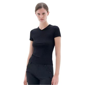 Filippa K High V-Neck Tee - - Tops - Damen - Schwarzk - L