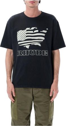 Rhude Homme, Tops, Noir, Taille: M Banner Tee