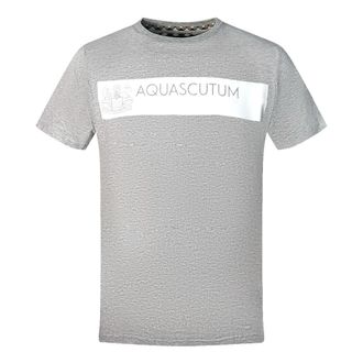 Aquascutum Block Brand Logo Grau T-Shirt