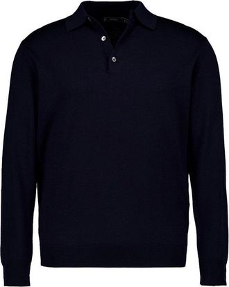 Boggi Milano Herren Pullover blau Merinowolle unifarben