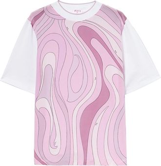 Pucci T-Shirt mit Marmo-Print - Rosa
