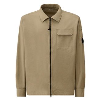 C.P. Company C.p. Company, Homme, Vestes, Gris, Taille: XL Gabardine Zipped Lens Overshirt
