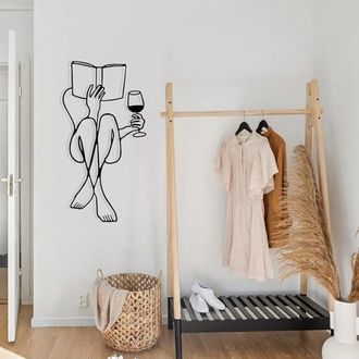 Hanah Home Stylish Black Decorative Metal Wall Accessory, 38 x 73 cm | 100% Metal, 1.2 mm Thickness | Perfect for Modern Home Decor & Unique Wall Art