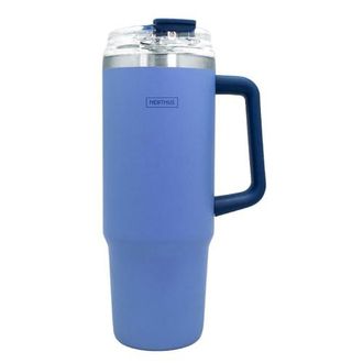 Nerthus Kitchenware FIH 1439 Thermobecher, 900 ml, mit luftdichtem Deckel, mit Strohhalm und Trinkverschluss, langlebige Isolierung