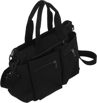 Valiclud Sac &agrave; Main Femme Noir Nylon avec Poches Multiples Sac Fourre-tout D&eacute;contract&eacute; Grand Volume Bandouli&egrave;re Amovible pour Bureau Voyage et Usage Quotidien