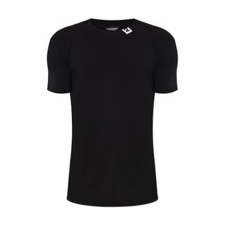 Dsquared2 Homme, Tops, Noir, Taille: L T-shirt en jersey stretch de coton coupe droite avec logo