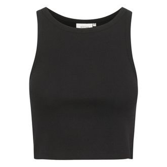 Gestuz Cropped Top Drew &Auml;rmellos Rundhalsausschnitt - - Tops - Damen - Schwarzk - XL