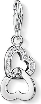 Thomas Sabo Femmes-Pendentif charm Coeurs Charm Club Argent Sterling 925 Oxyde de Zirconium blanc 0863-051-14