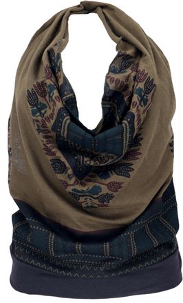 Guru Shop Goa Top, Dashiki Psytrance Neckholder Top - Olive, Damen, Baumwolle, Size:S/M (34/36)