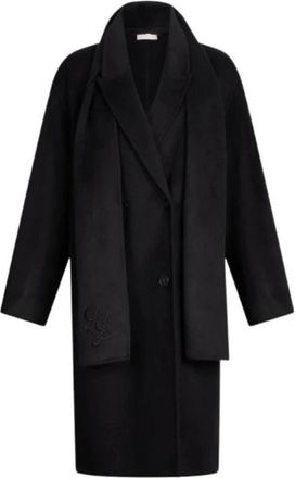 Liu Jo Femme, Manteaux, Noir, Taille: 38 FR Manteau en laine avec &eacute;charpe