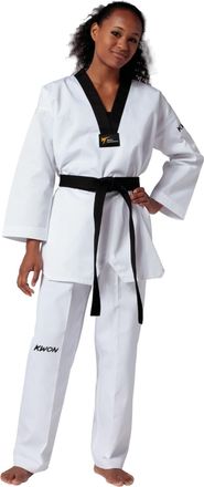 KWON Taekwondo-Anzug Victory, Wei&szlig; mit Schwarz Revers (190), Unisex, Taekwondo-Praktizierende