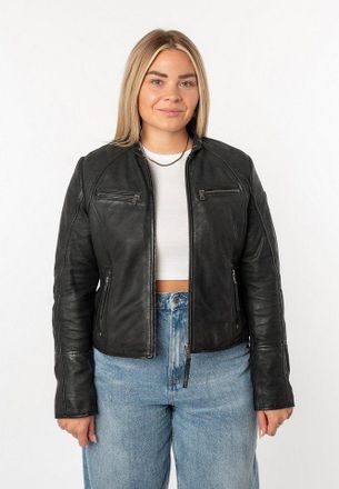 Mauritius Lederjacke MWNedra mit abkn&ouml;pfbarer Teddypl&uuml;sch-Kapuze