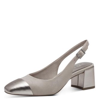 Marco Tozzi Damen Slingpumps mit Blockabsatz Vegan, Beige (Dune Comb), 38 EU