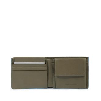 Piquadro Homme, Accessoires, Vert, Taille: ONE Size Portefeuille homme avec porte-monnaie, porte-cartes de cr&eacute;dit, volet amovible et protection Rfid