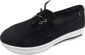 Generic Chaussures de loisirs pour femme - Chaussures &agrave; enfiler - Chaussures d&eacute;t&eacute; noires - Semelle &eacute;paisse - Antid&eacute;rapantes - Chaussures de marche - Chaussure