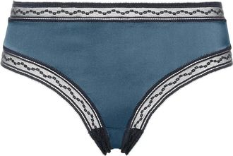 Eres R&ecirc;veur Tanga mit Spitzenbesatz - Blau