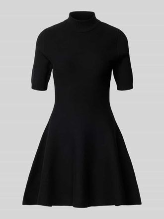 Apricot Minikleid aus Viskose-Mix mit Stehkragen