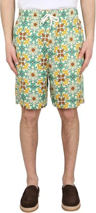 Dr&ocirc;le de Monsieur Drawstring Viscose Bermuda Shorts - Green