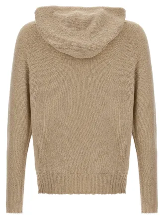 Maryya Cashmere Blend Wool Hooded Sweater - Beige
