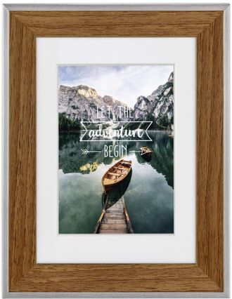 Hama Kunststoffrahmen Sierra (Rahmengröße 10 cm x 15 cm, Rand 25 mm x 19 mm, für Fotos der Größe 7 cm x 10 cm, Spiegelglas, Polystyrol (PS), mit Haken und 