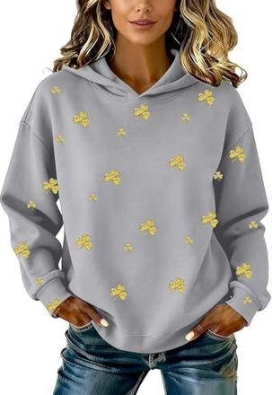 Generic HUIFUAO Sweat &agrave; capuche pour la Saint-Patrick pour femme - Sweat tr&egrave;fle amusant - Grande taille - Costume de la St Paddys - Vert Irlande - Tr&egrave;fle - Ch