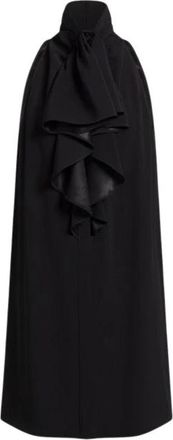 Alberta Ferretti Enver Satin Minikleid mit R&uuml;schen vorne - - Dresses - Damen - Schwarzk - XS
