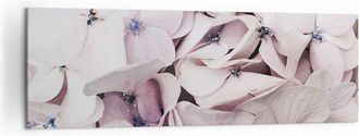 Arttor Panorama Bilder auf Leinwand 160x50cm Leinwandbild Blumen Subtil Hortensien Groß XXL Wanddeko Bild Schlafzimmer Wandbilder Dekoration Wohnzimmer Wall 