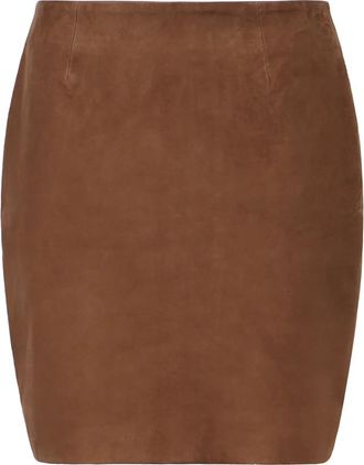 Rotate Rotate Birger Christensen, Femme, Jupes, Brun, Taille: 38 FR Jupe en cuir