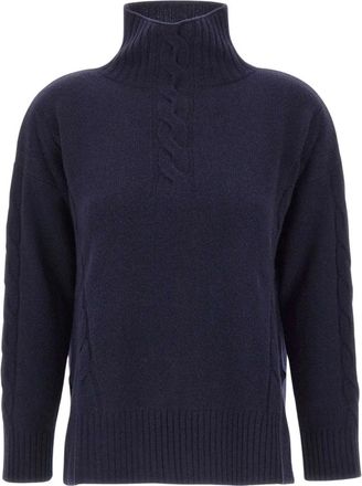 KANGRA Pull &agrave; col roul&eacute; en maille torsad&eacute;e - Femme - Pulls - Bleu - Taille: 42 FR