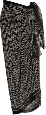 Balmain Femme, Maillots de bain, Noir, Taille: ONE Size Silk Pareo