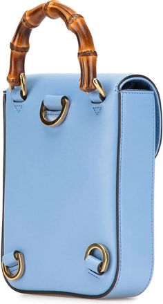 Gucci Hobo Bags - Mini Calfskin Bamboo Top Handle Bag - Gr. unisize - in Blau - f&uuml;r Damen