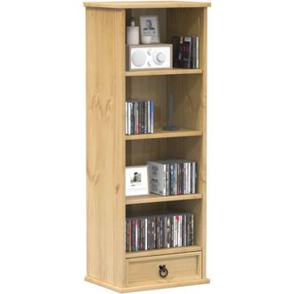 vidaXL vidaXL Armoire &agrave; CD Corona en bois de pin massif marron 40x30x110 cm