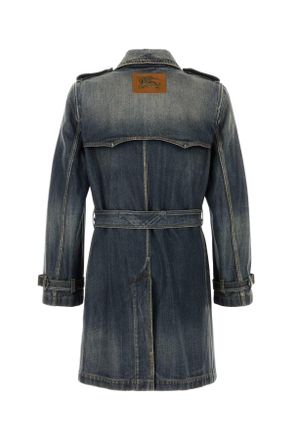 Burberry Midblue Exterior: Cotton Cappotti Coat