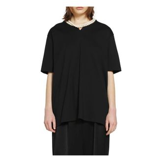 Junya Watanabe Faux-Pearl T-Shirt - - Tops - Damen - Schwarzk - S