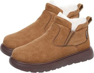 Generic Bottines Femme Plates Sans Lacets Bottes De Neige dHiver Confortables Doublure En Peluche Polaire Chaude Semelle Antid&eacute;rapante L&eacute;g&egrave;res Tendances Chaus