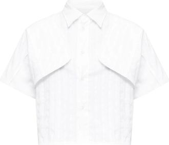 Maison Margiela Femme, Blouses et Chemises, Blanc, Taille: 34 FR Cotton Convertible Shirt