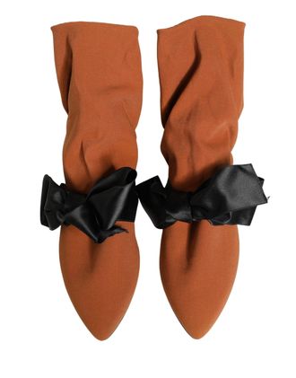 Dolce & Gabbana Womens Brown Black Suede Boots Shoes And