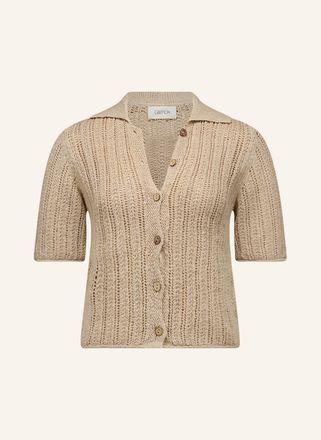 Cartoon Cartoon Strickjacke Im Materialmix beige