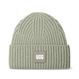UGG Ugg, Femme, Accessoires, Vert, Taille: ONE Size Bonnet Chunky en maille côtelée