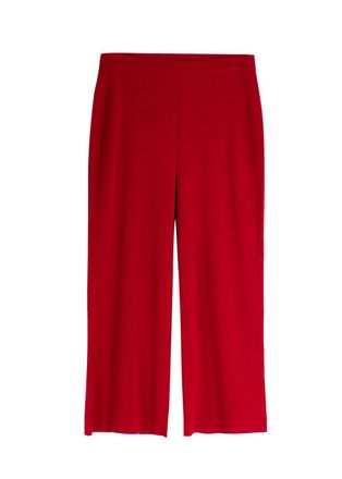 Marina Rinaldi Red Wide Leg Wool Blend Trousers Size M
