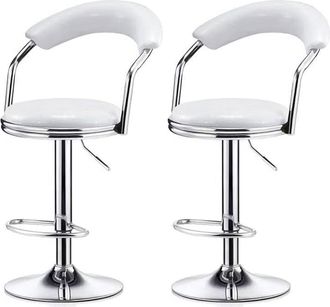 Generic Set mit 2 H&ouml;henverstellbaren Barhockern mit 360&deg;-Drehfunktion, Gepolstertem Kunstlederbezug und R&uuml;ckenlehne f&uuml;r Esszimmer und Bar, 60-80 cm
