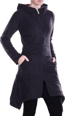 vishes Kapuzenfleecejacke Damen Kapuzenjacke lang Elfen Zipfel-Jacke Fleece Übergangsjacke Hippie, Hoody Style, Alternative Bekleidung