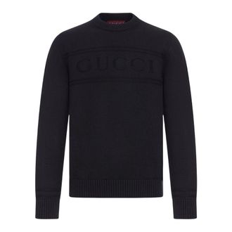Gucci L/S Rundhals-Pullover - - Knitwear - Damen - Schwarzk - XL