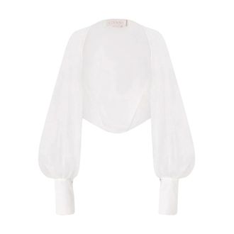 Genny Wei&szlig;e Organza Schulterbedeckung - - Jackets - Damen - Wei&szlig; - XS