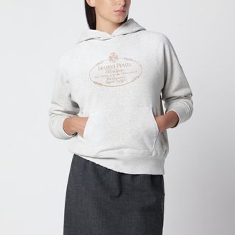 Prada Hellgrau meliertes Kapuzen-Sweatshirt